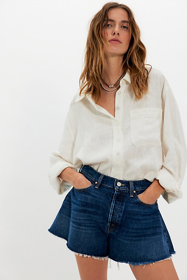 MOTHER MOTHER The Flutter Short Fray Denim Shorts